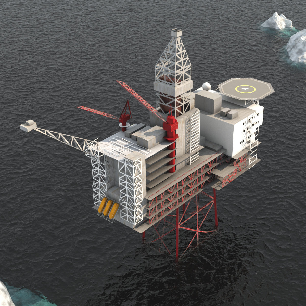 3D model Ringhorne Offshore Oil platform VR / AR / low-poly | CGTrader