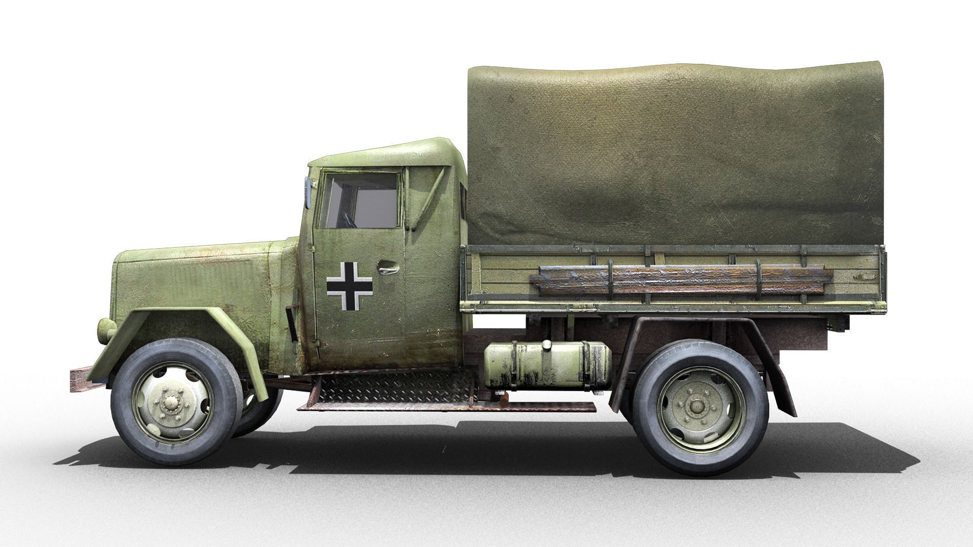 3D model German WWII Henschel Truck VR / AR / low-poly | CGTrader