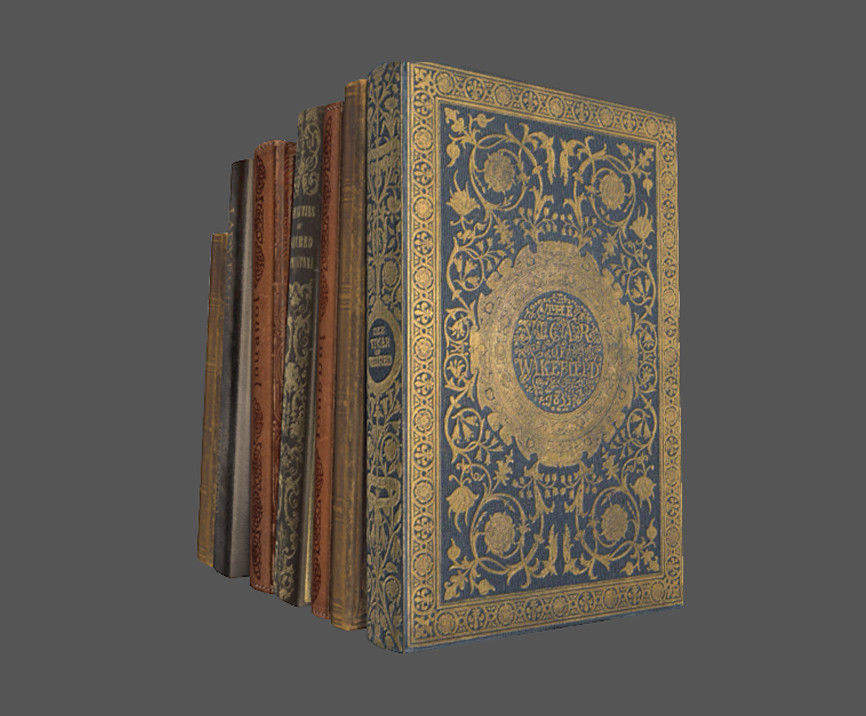 3D model Book set books from library of person VR / AR / low-poly ...