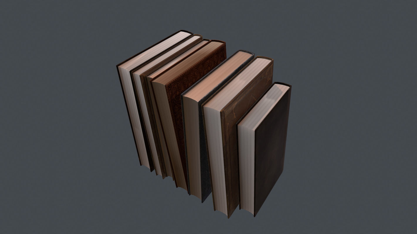 3D model Book set books from library of person VR / AR / low-poly ...