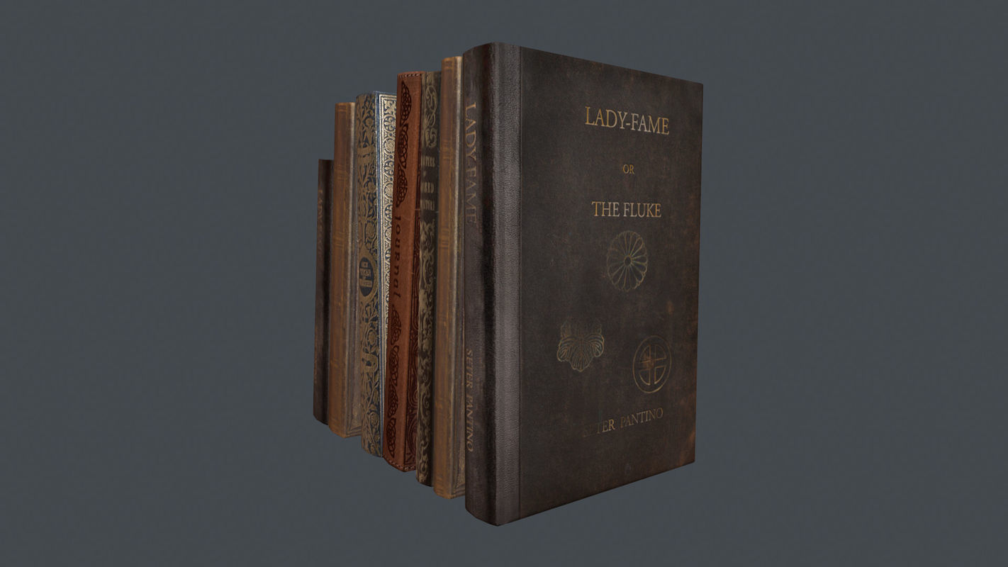 3D model Book set books from library of person VR / AR / low-poly ...