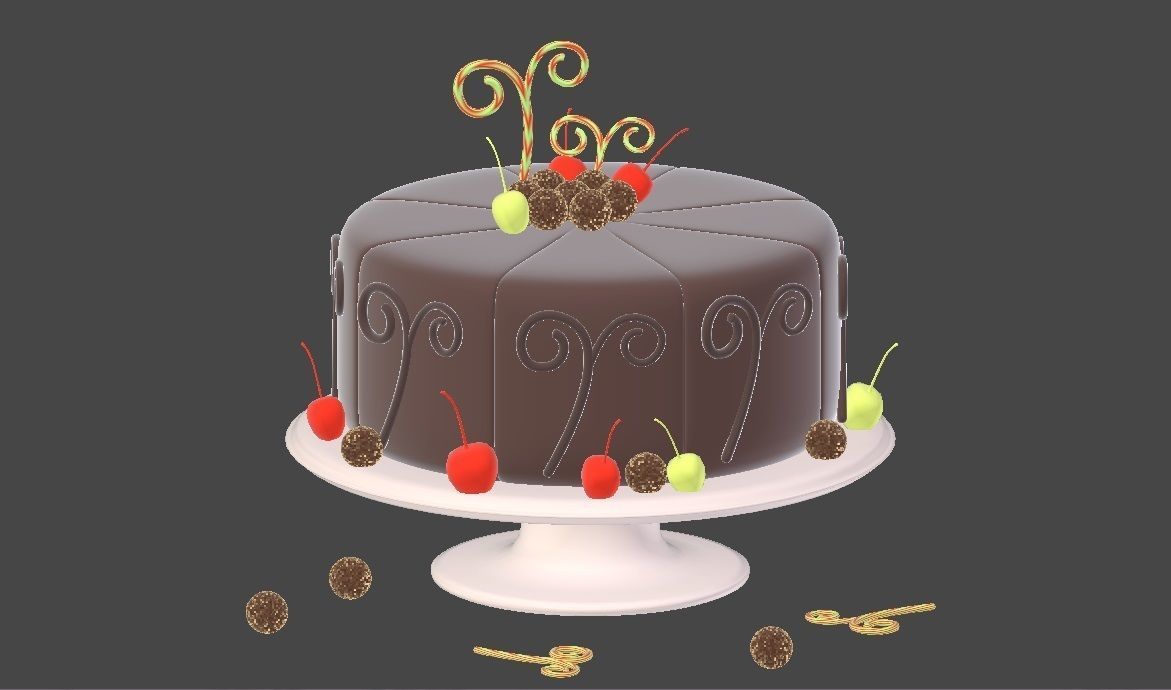 Chocolate cake 3D model | CGTrader