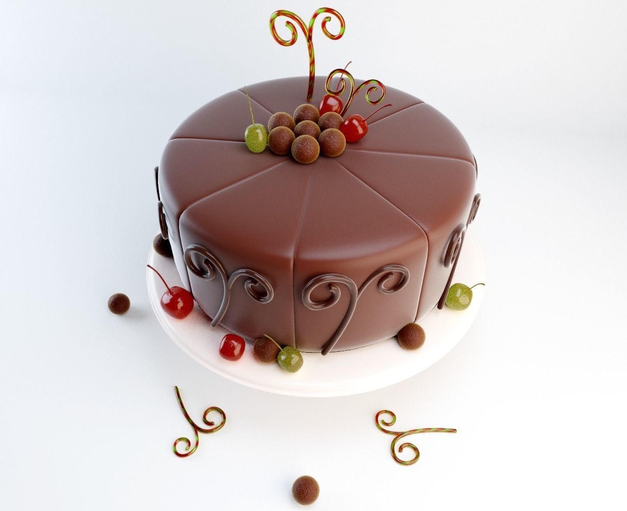 Chocolate cake 3D model | CGTrader