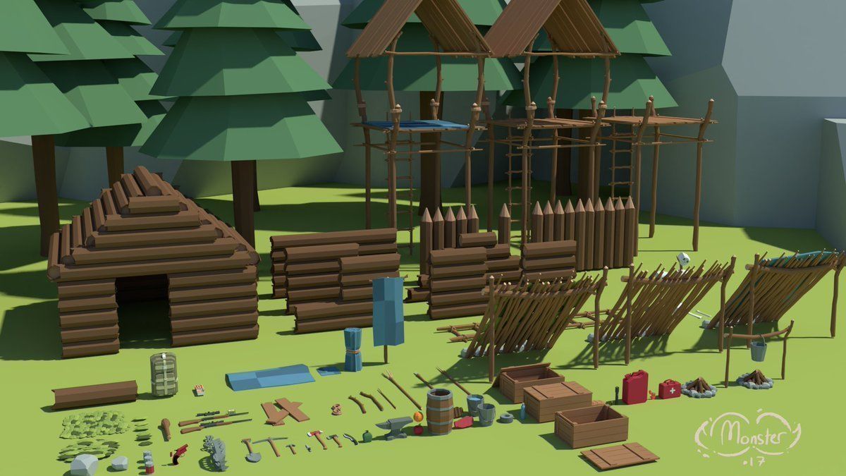 3D asset Ultimate Low Poly Survival Pack | CGTrader