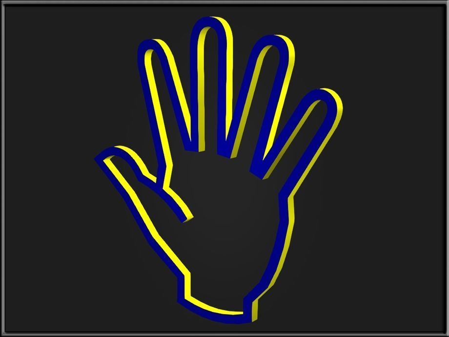 3D model Paper Hand Sign VR / AR / low-poly | CGTrader