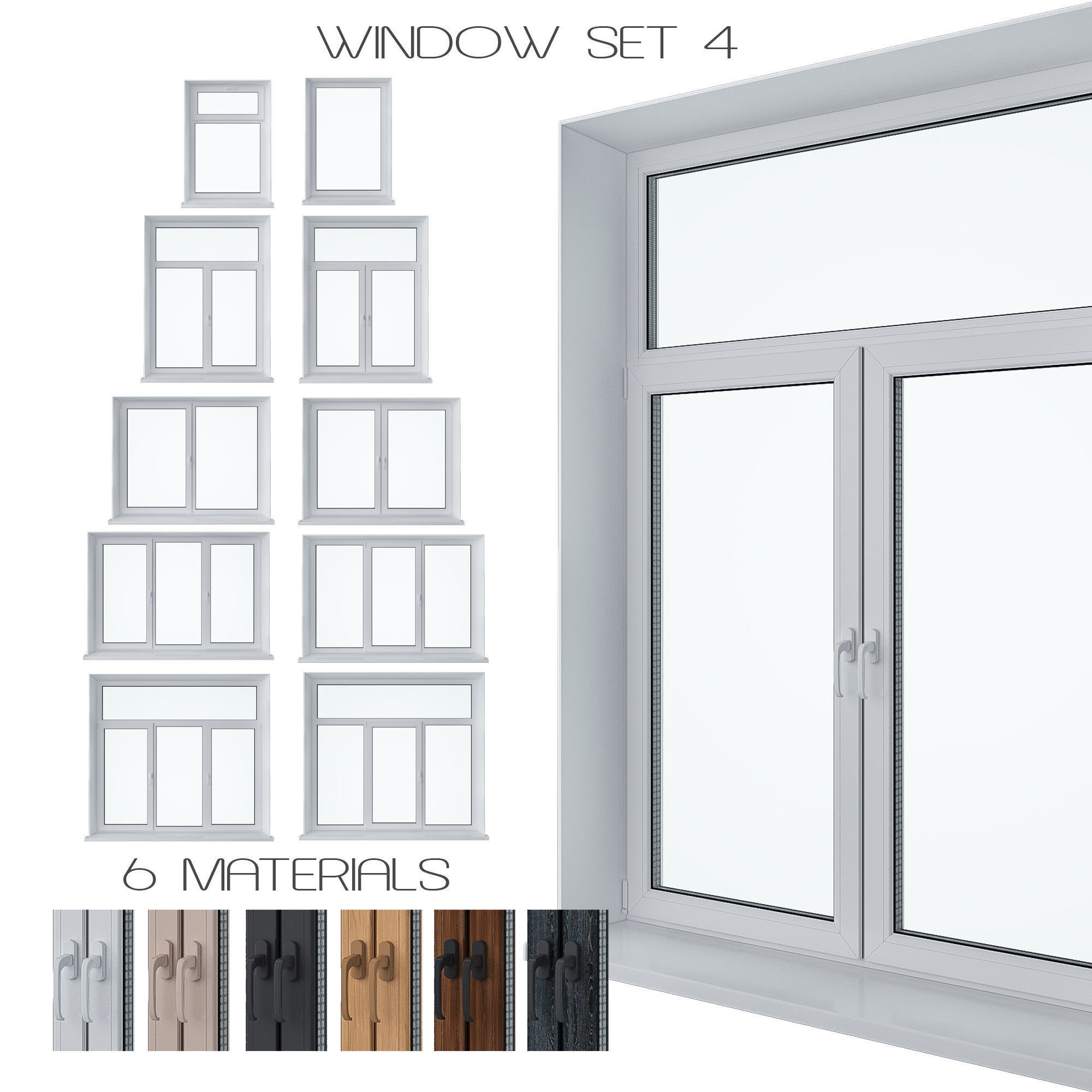 Window Set 4 materials for windows and doors 3D model | CGTrader