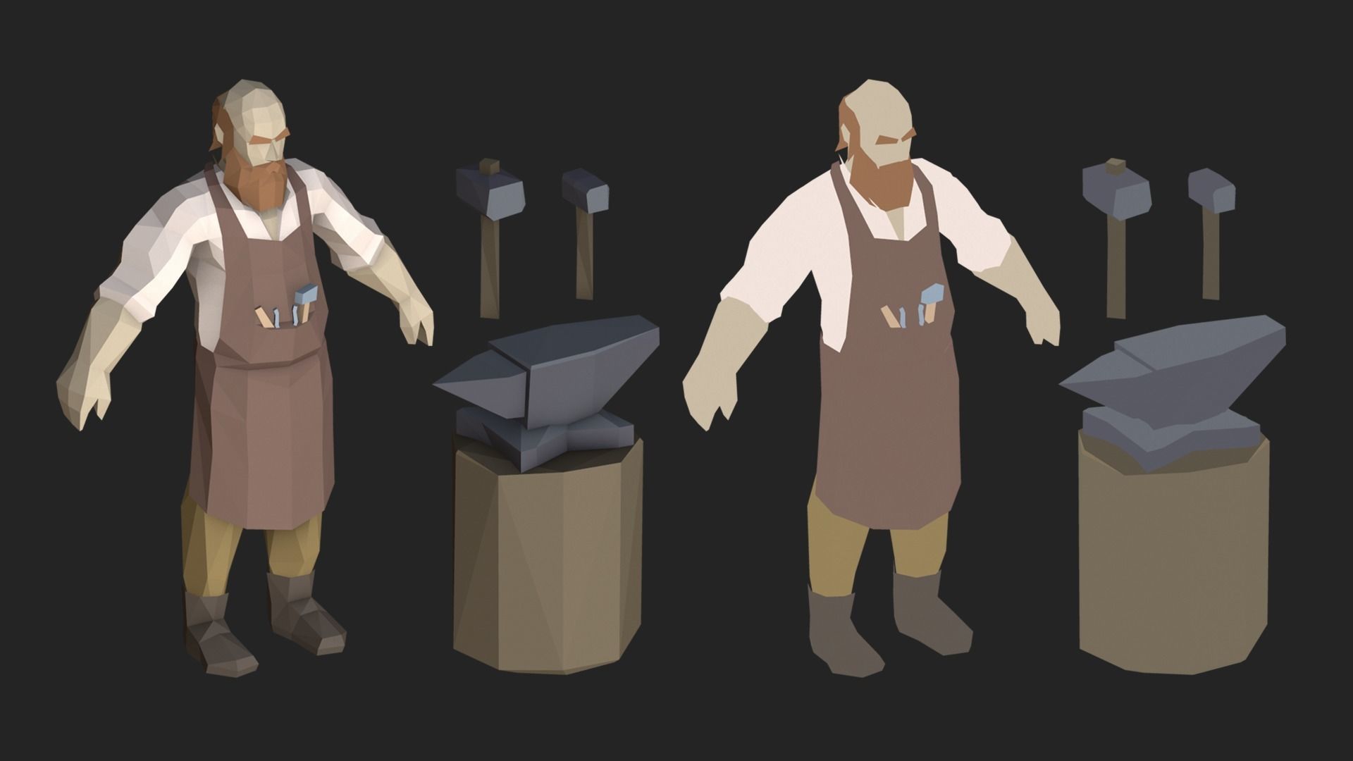 3D model Blacksmith Low Poly VR / AR / low-poly | CGTrader