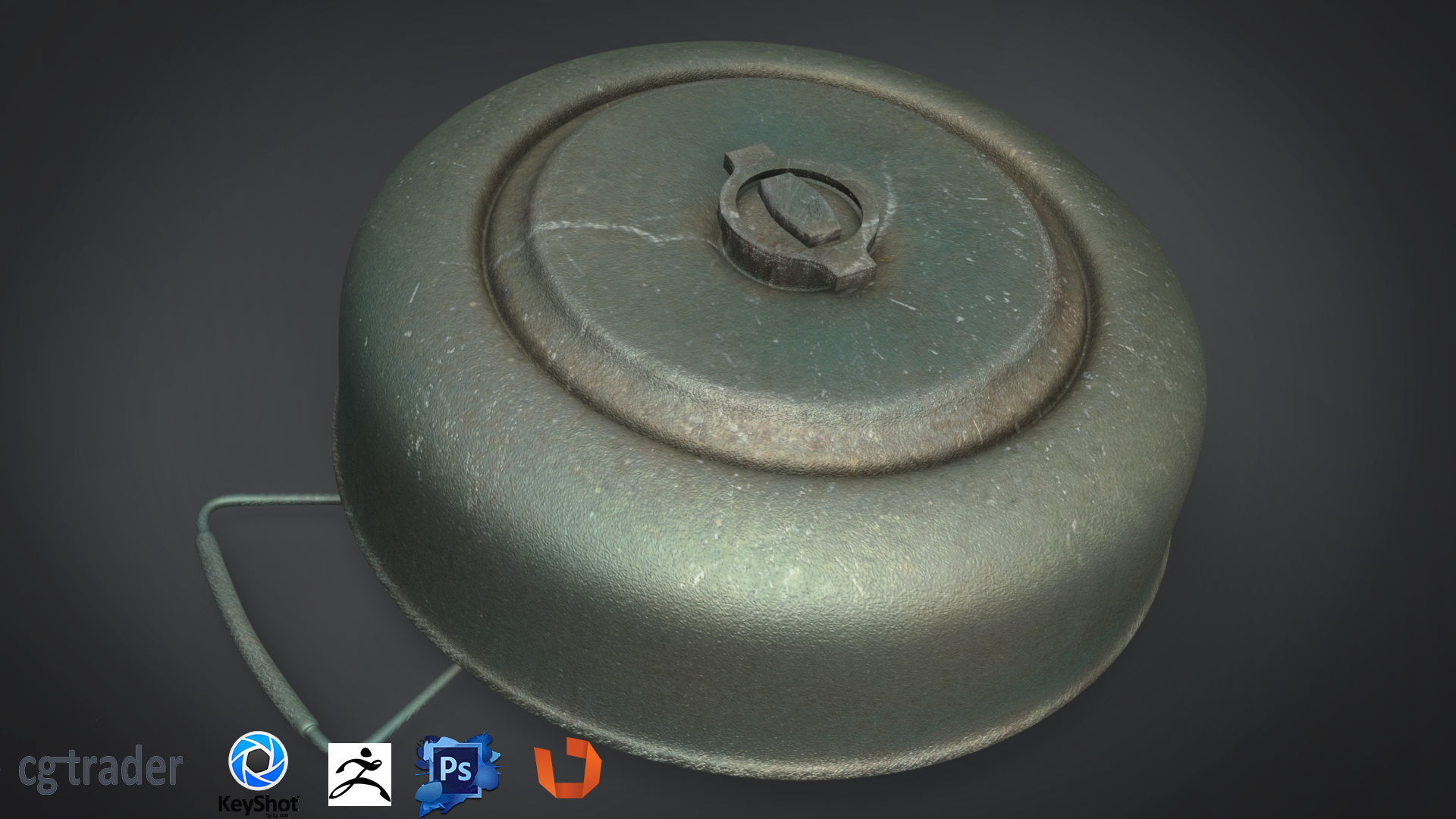 3D model WW1 Realistic land mine Low-Rez with realistic texture 3D ...