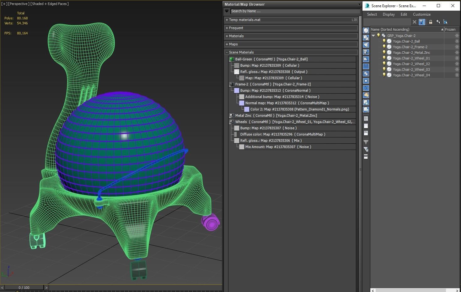 Gym Ball Office Chair 3D model | CGTrader