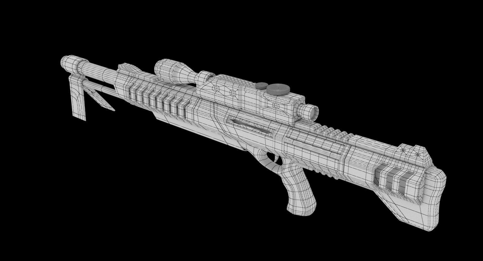 Mass Effect Garrus Vakarian With Black Widow Rifle 3d Model Rigged Cgtrader
