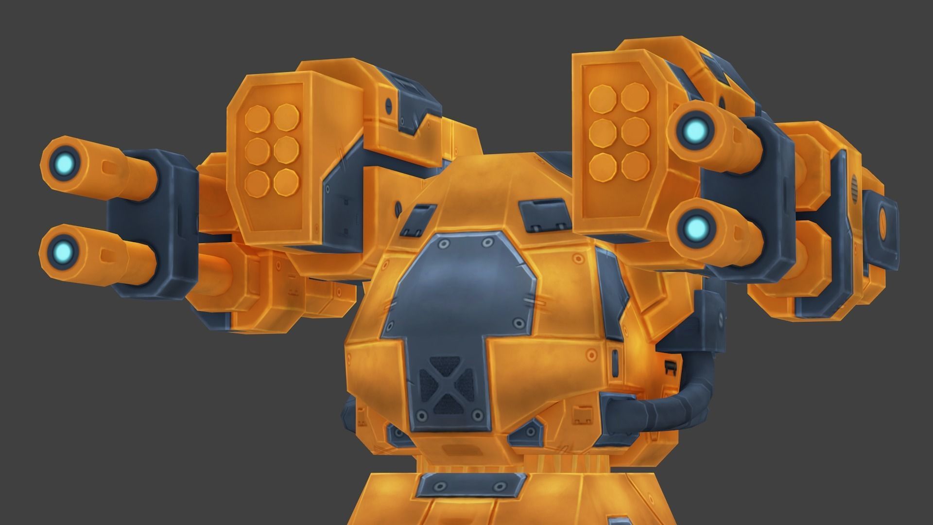 3D model Robot mech 1 with rig and animation VR / AR / low-poly rigged ...
