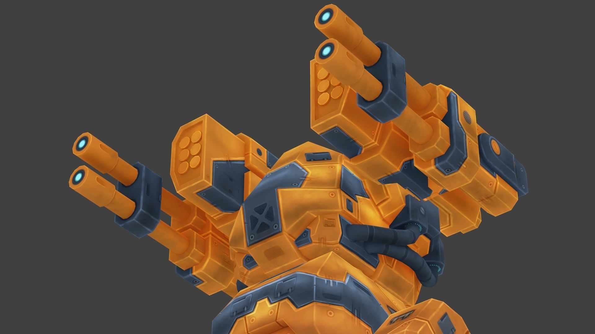 3D model Robot mech 1 with rig and animation VR / AR / low-poly rigged ...