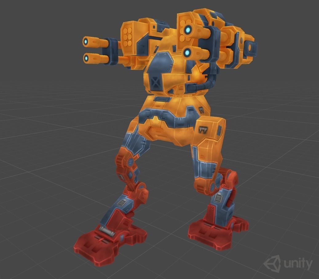 3D model Robot mech 1 with rig and animation VR / AR / low-poly rigged ...