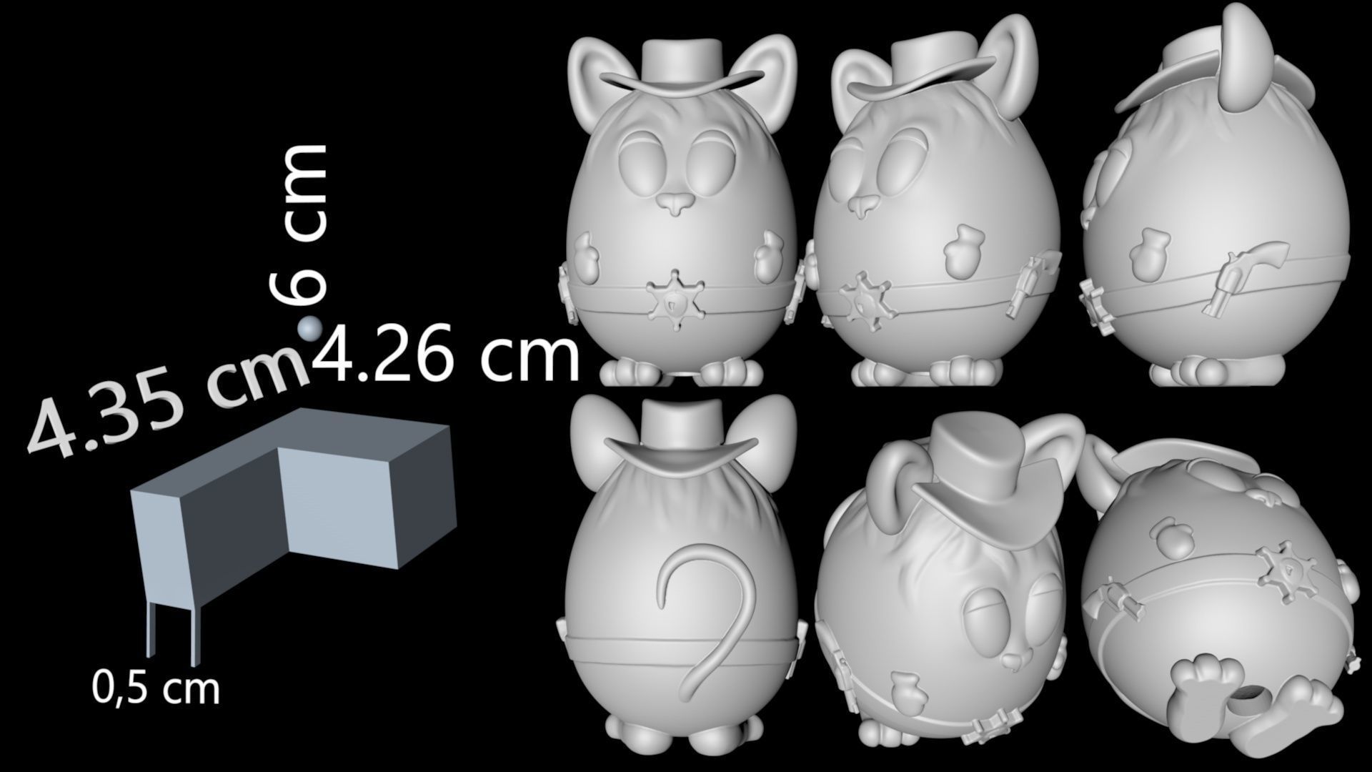 Mouse Sheriff 3D Print model 3D model 3D printable | CGTrader