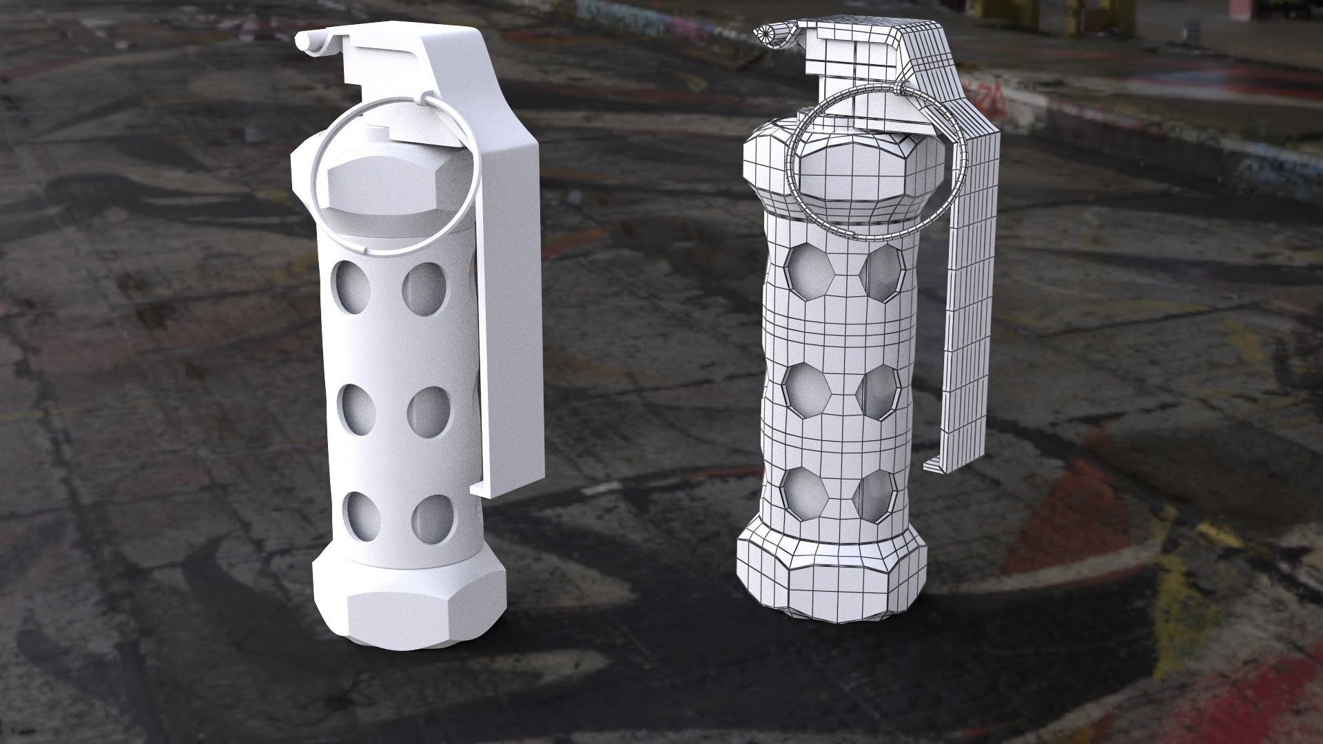 3D model Flashbang - Stun Grenade VR / AR / low-poly | CGTrader