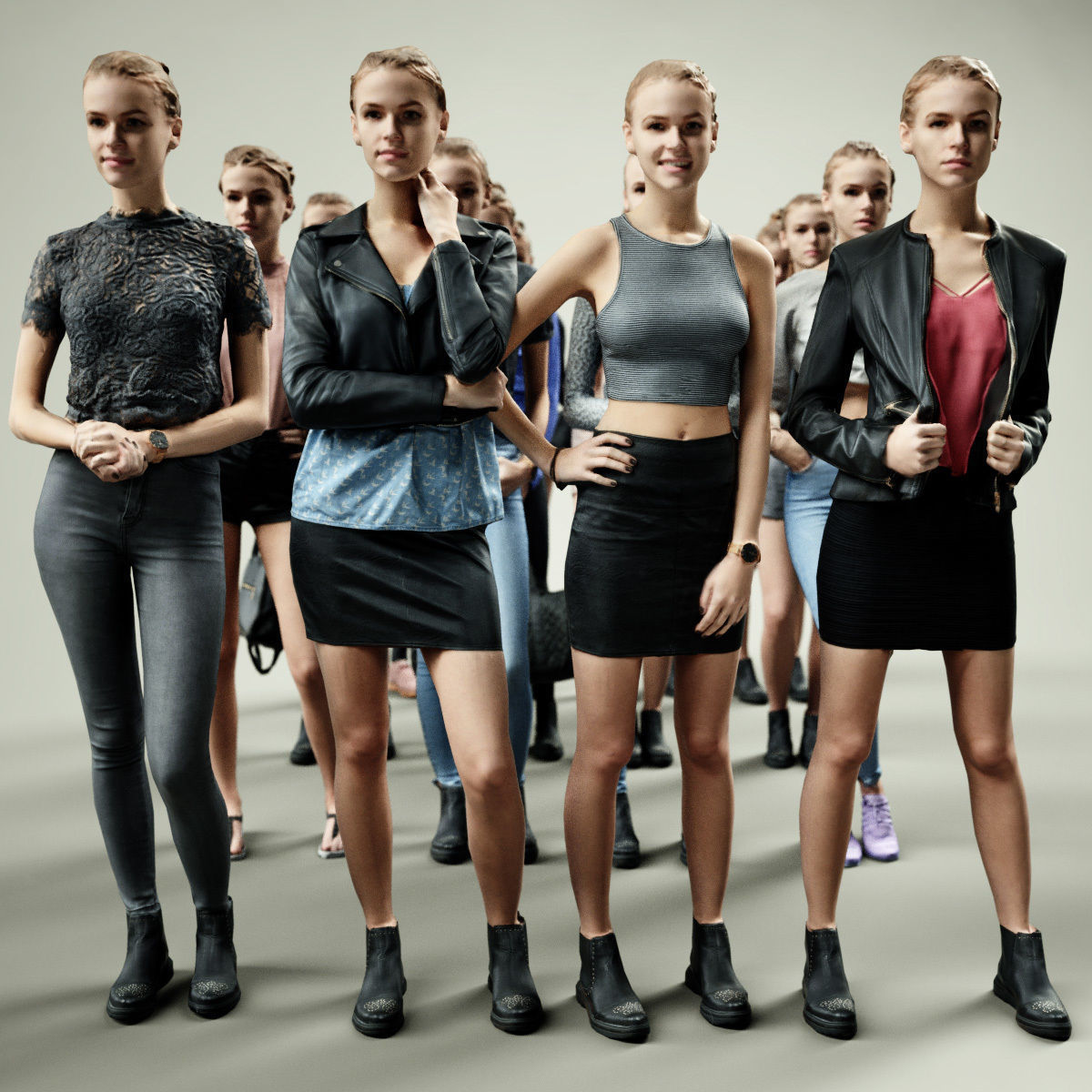 3D model 16 Fashion Girls Scan Vol 2 VR / AR / low-poly | CGTrader