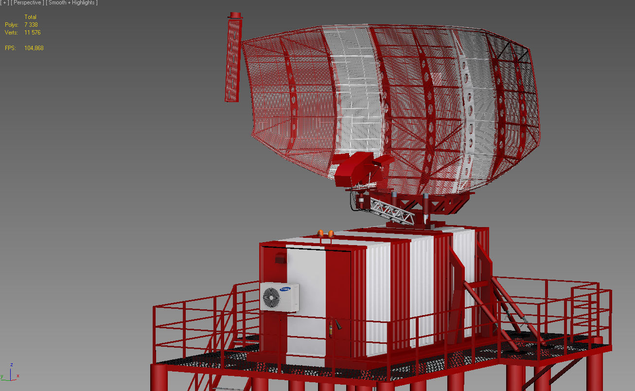 3D model AORL-1AC Aerodrome survey primary radar VR / AR / low-poly ...