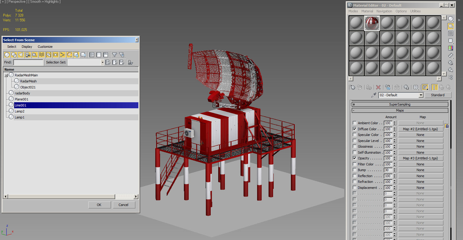 3D model AORL-1AC Aerodrome survey primary radar VR / AR / low-poly ...