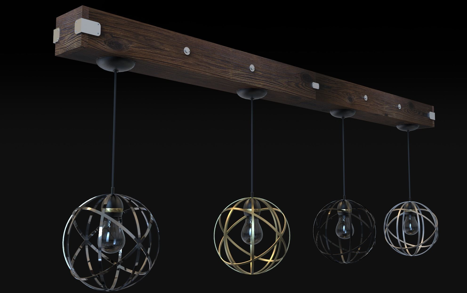 Gyroscope Lamp with lightbulb 3D model | CGTrader