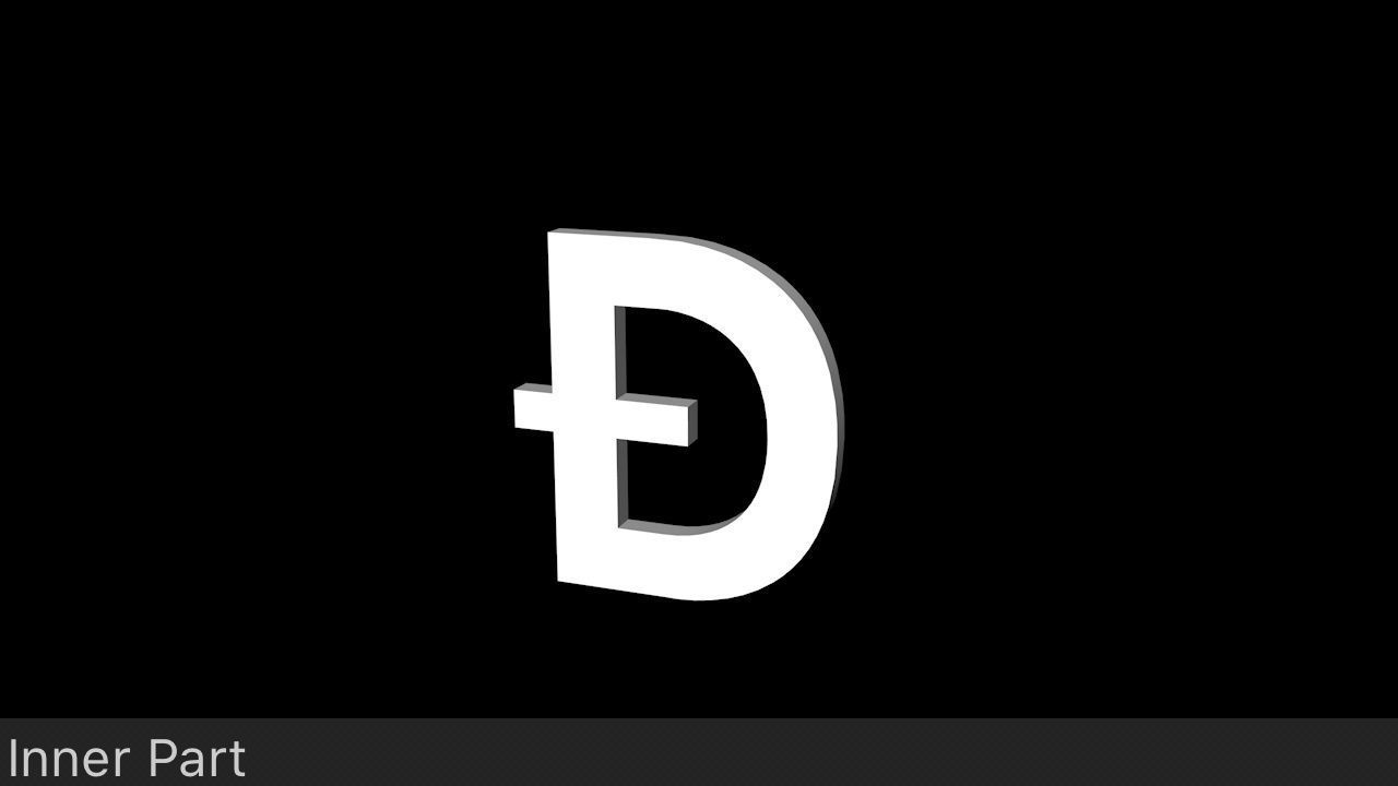 Dogecoin Crypto Currency 3D Logo 3D model | CGTrader