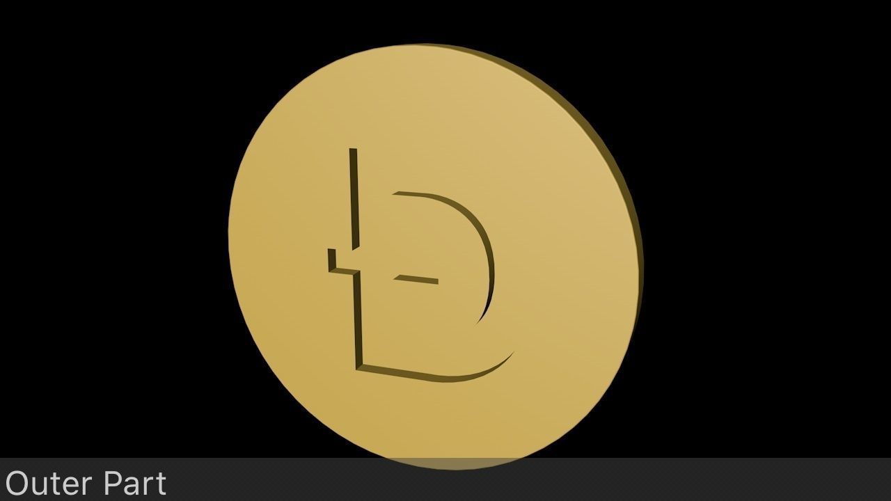 Dogecoin Crypto Currency 3D Logo 3D model | CGTrader