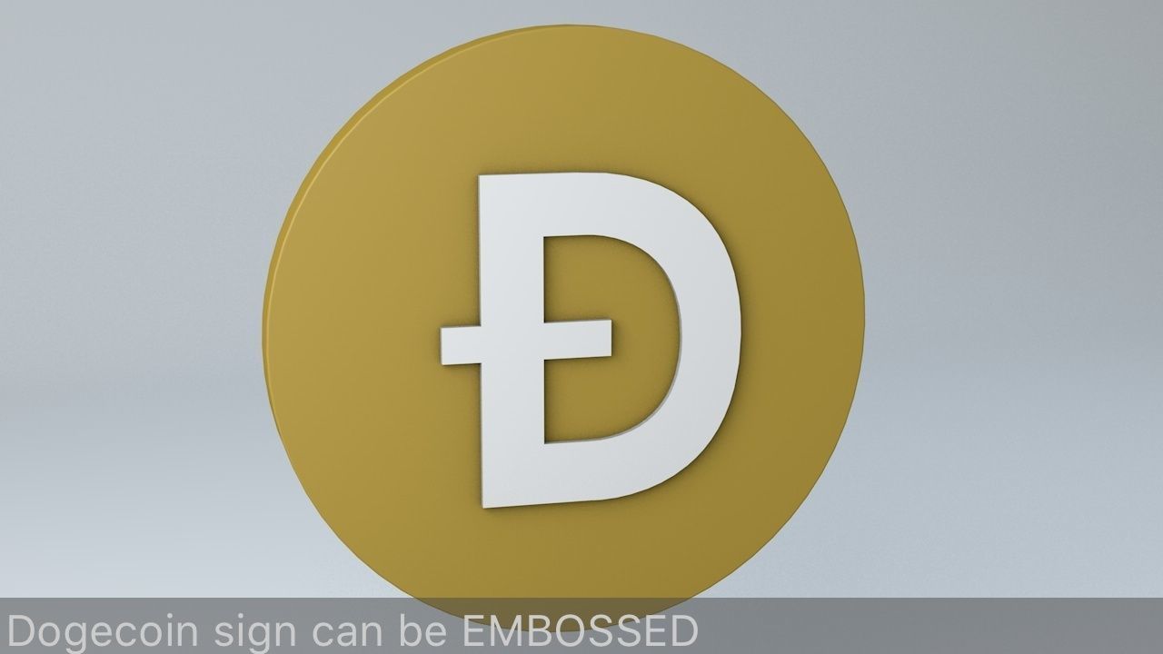 Dogecoin Crypto Currency 3D Logo 3D model | CGTrader