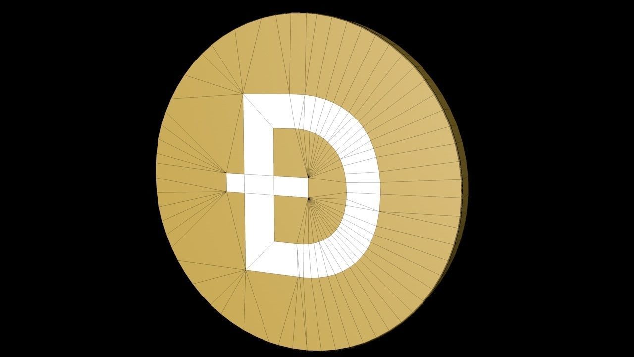 Dogecoin Crypto Currency 3D Logo 3D model | CGTrader
