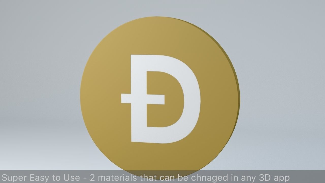 Dogecoin Crypto Currency 3D Logo 3D model | CGTrader