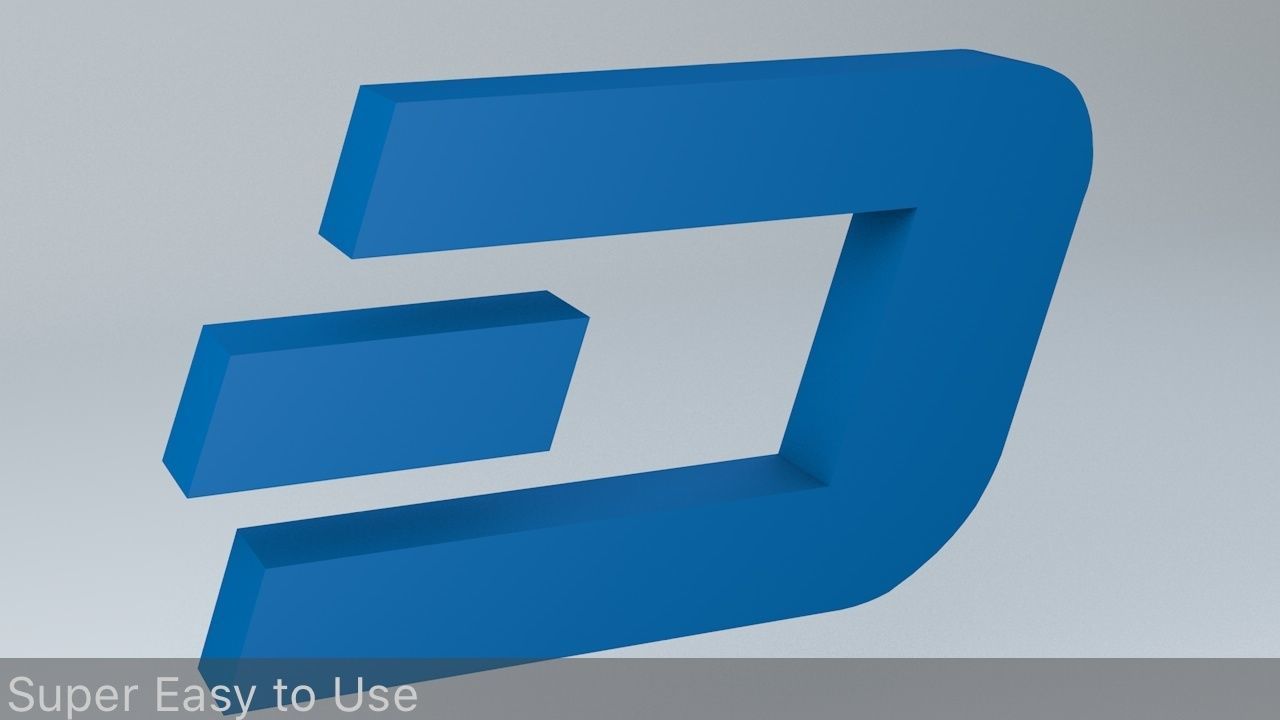 Dash Crypto Currency 3D Logo 3D model | CGTrader