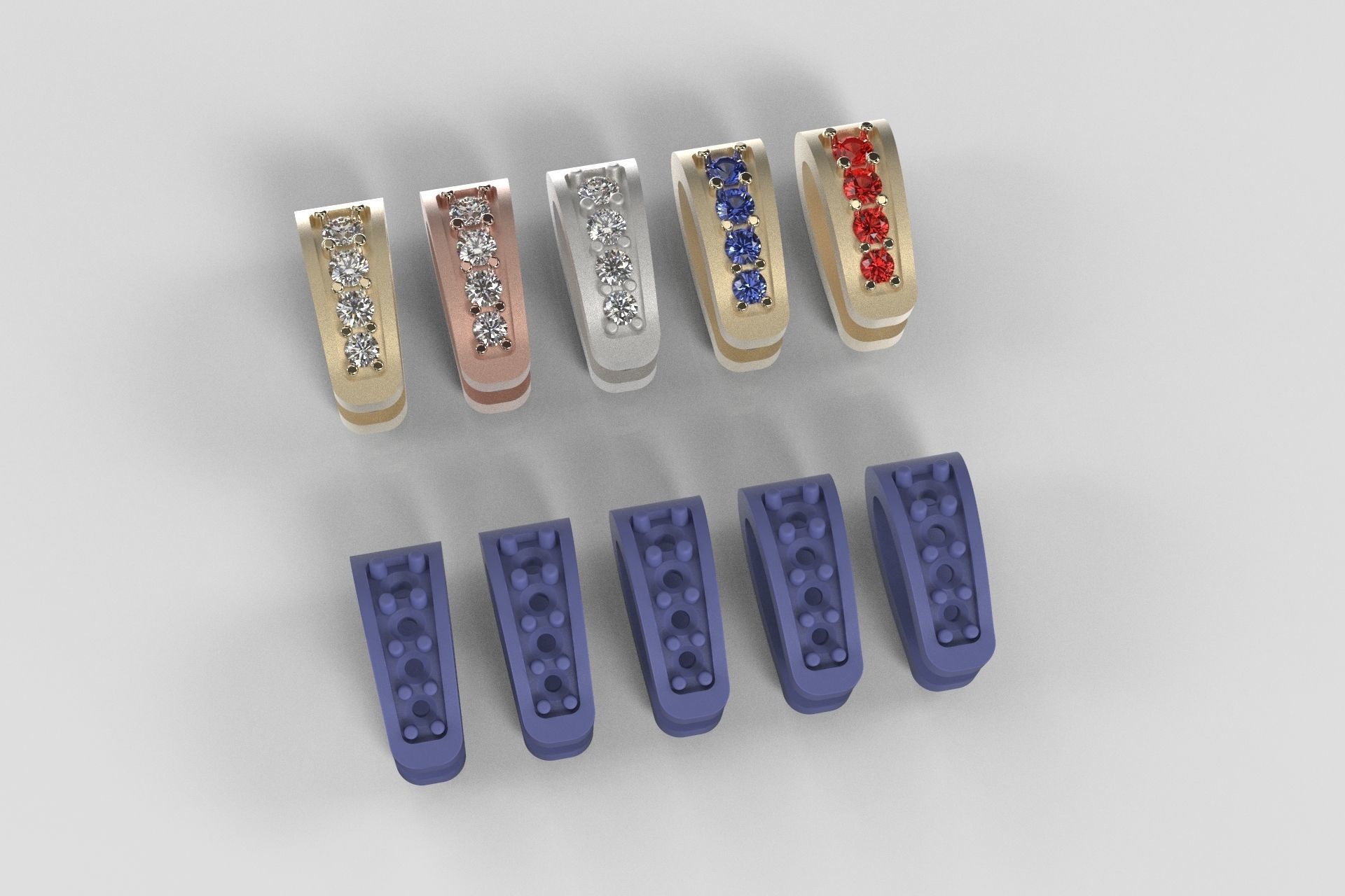 Diamond Bail for small chains 5mm X 3mm 3D model 3D printable | CGTrader