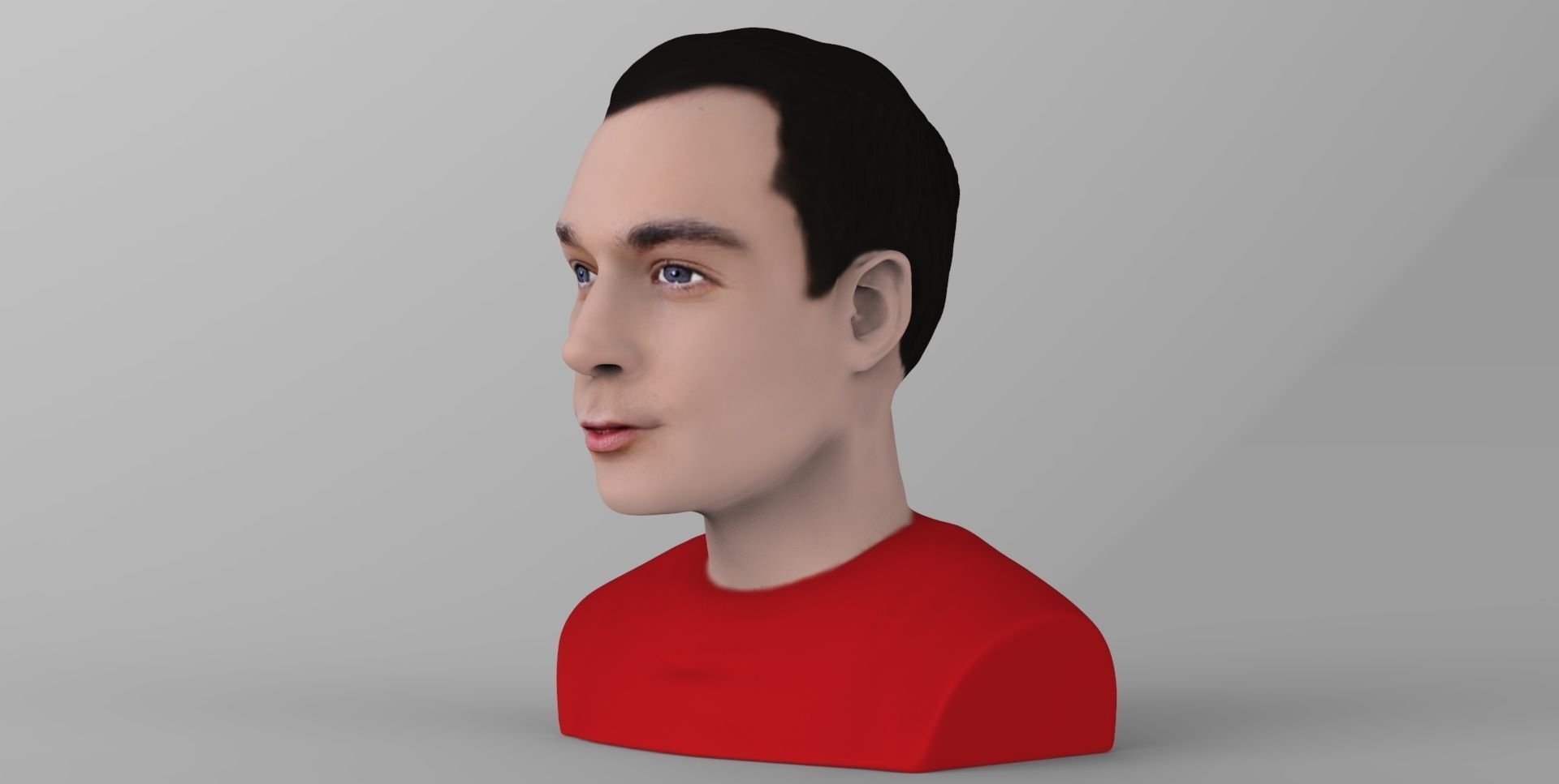 Sheldon Big Bang Theory bust ready for full color 3D printing 3D model ...