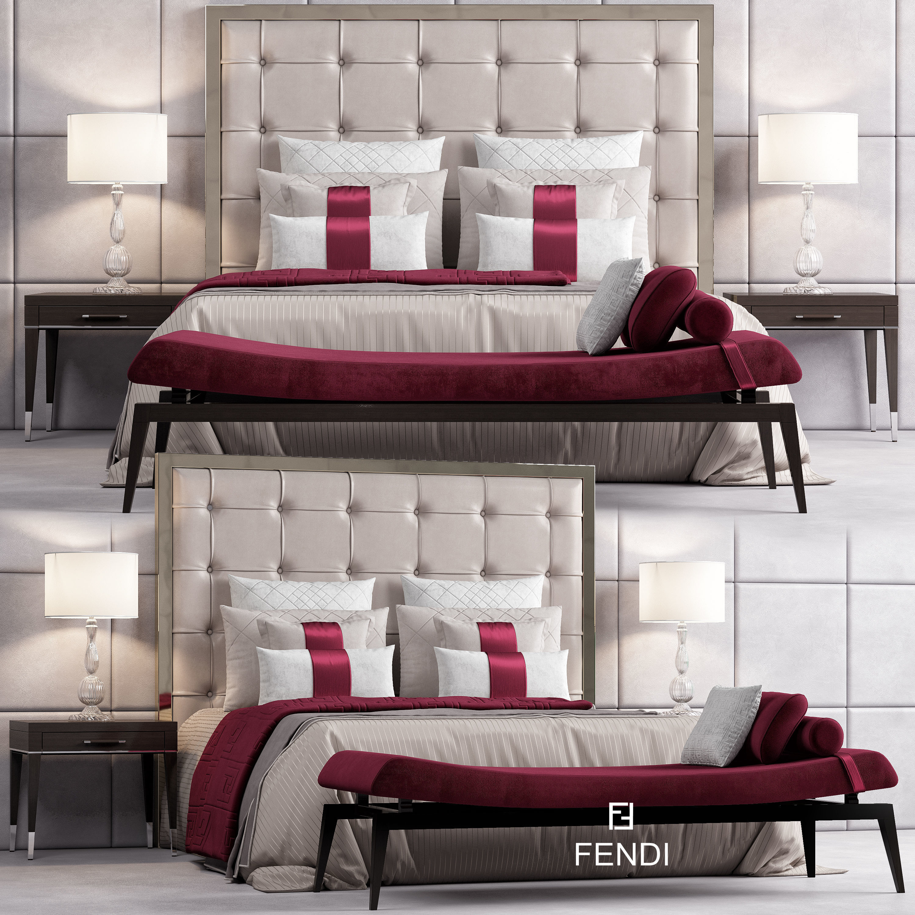 Fendi Casa Savile Bed 3D model | CGTrader