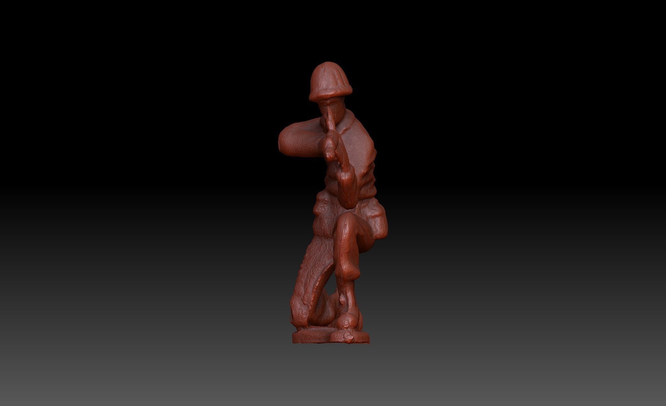 Green Army Men Crouch M16 3D model | CGTrader