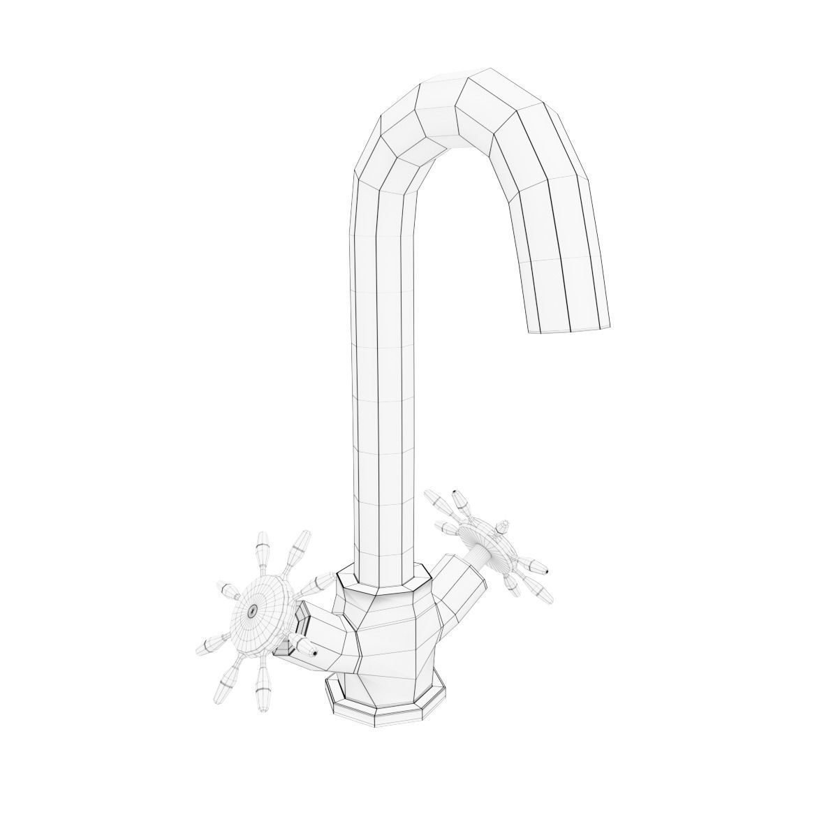 Kitchen Sink with Water Tap and Drain 3D model rigged | CGTrader