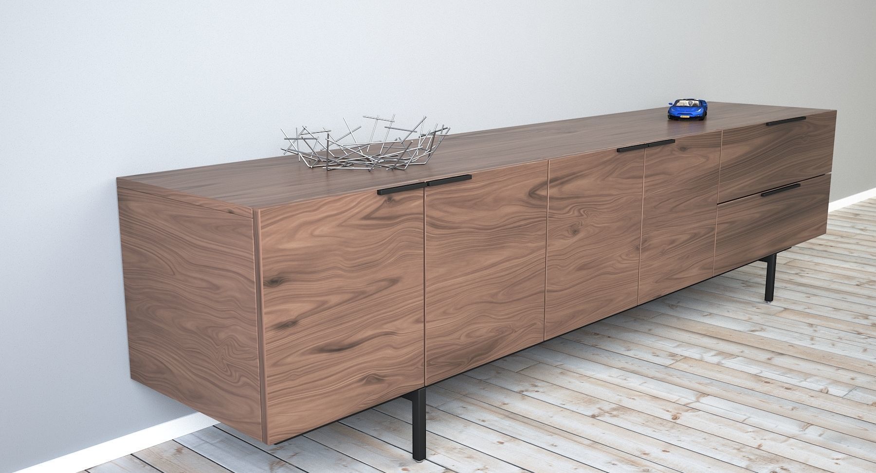 Pastoe frame sideboard Joost 3D model animated rigged | CGTrader