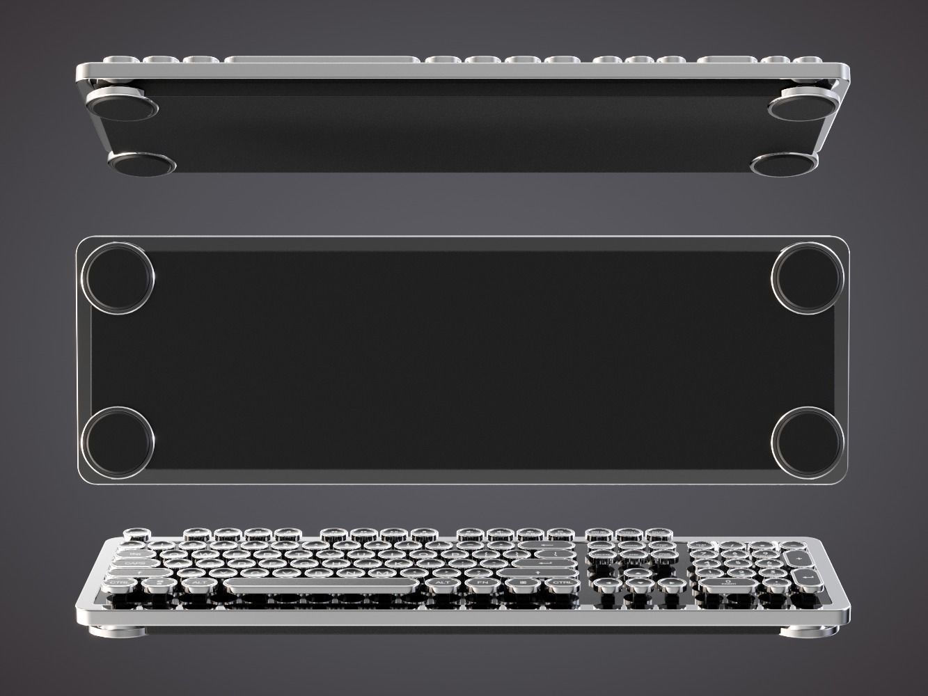 Azio Retro Computer Keyboard Collection 3D model | CGTrader