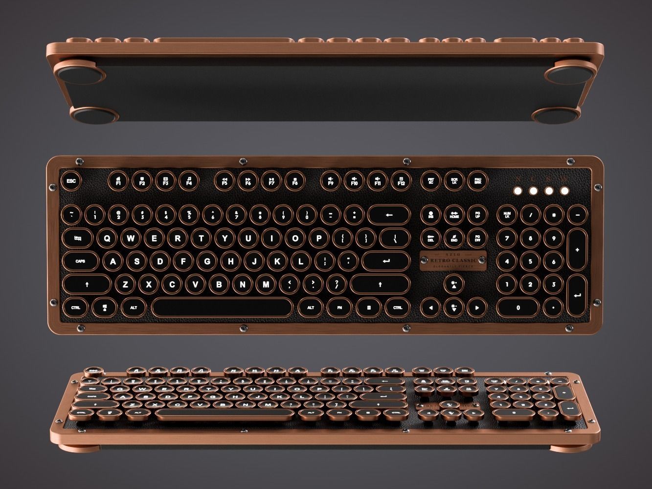 Azio Retro Computer Keyboard Collection 3D model | CGTrader