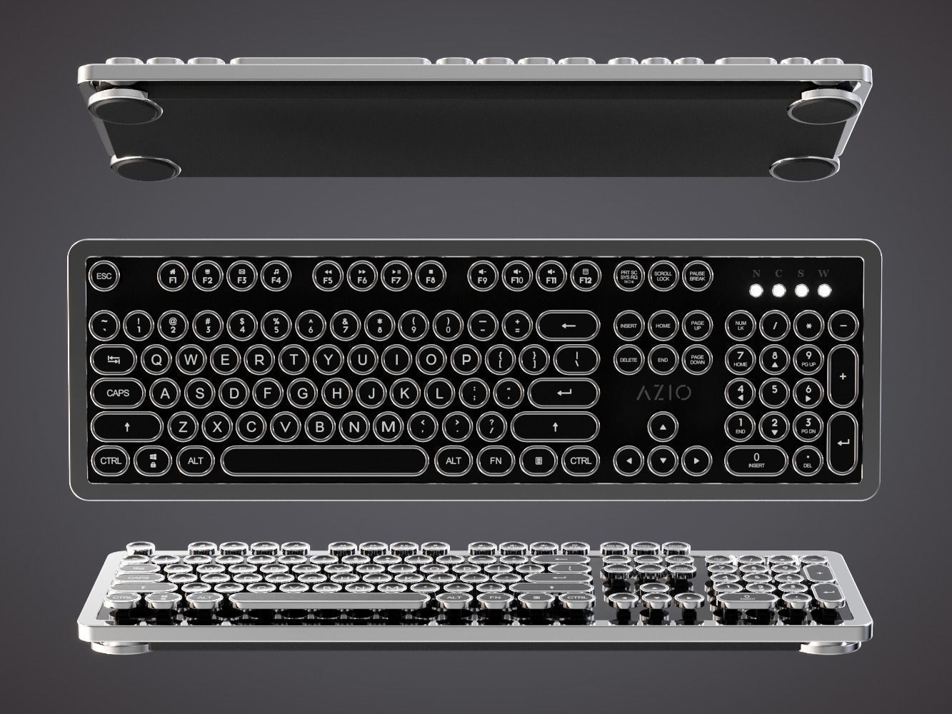 Azio Retro Computer Keyboard Collection 3D model | CGTrader