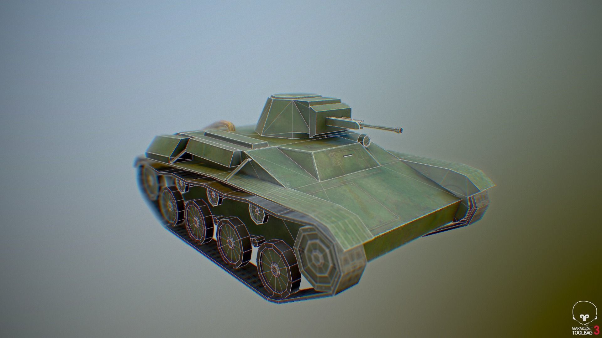 3D model T-60 USSR Toon Tank -Big- VR / AR / low-poly | CGTrader