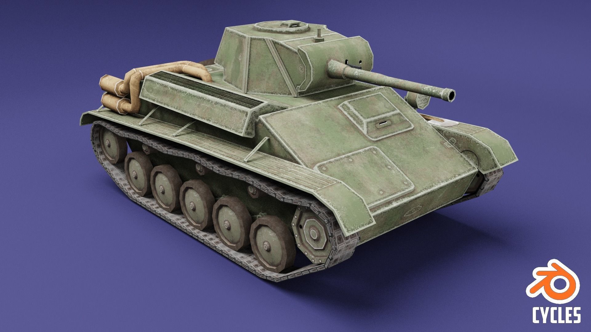 3D model T-70 USSR Toon Tank -Big- VR / AR / low-poly | CGTrader