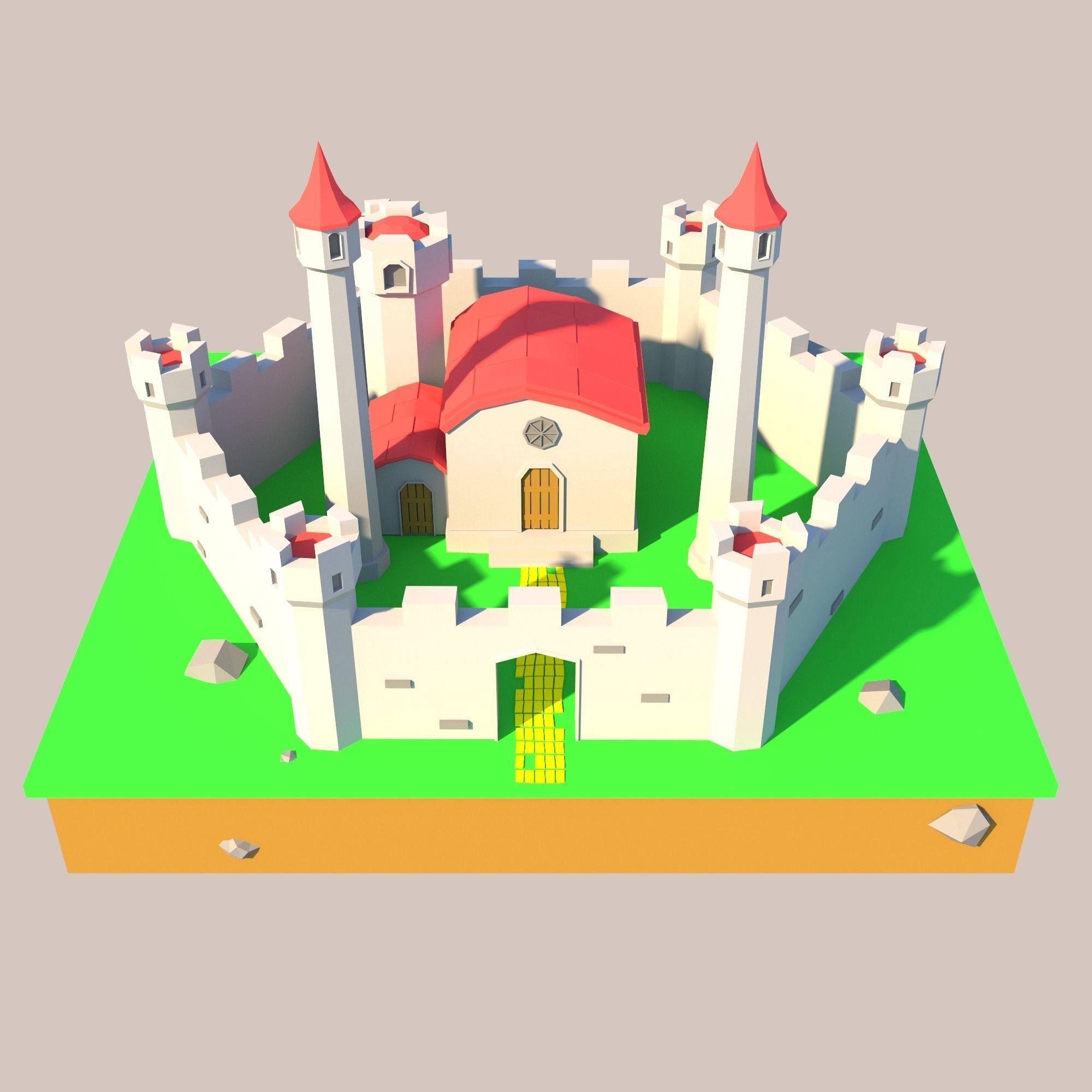 3D model low poly castle VR / AR / low-poly | CGTrader