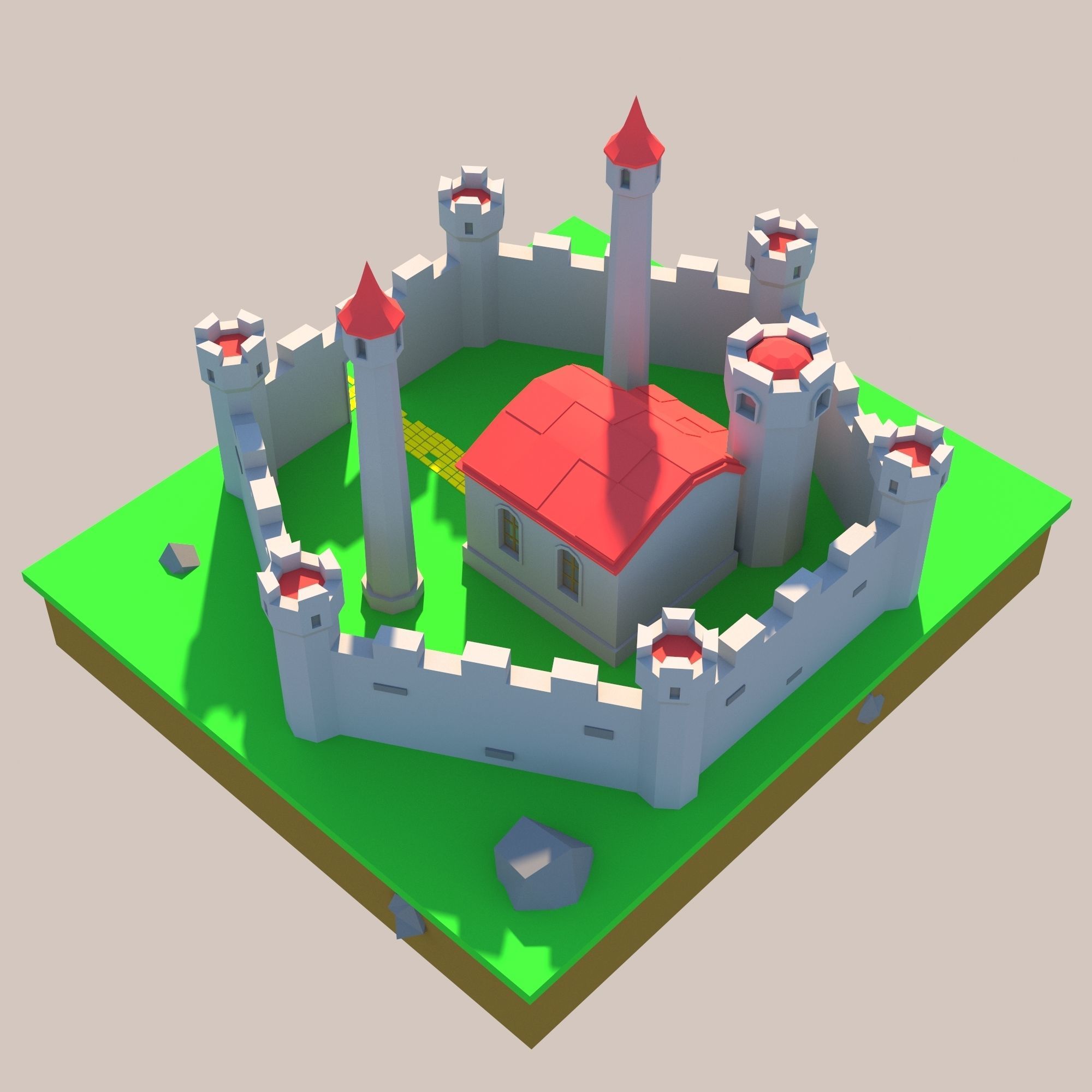 3D model low poly castle VR / AR / low-poly | CGTrader