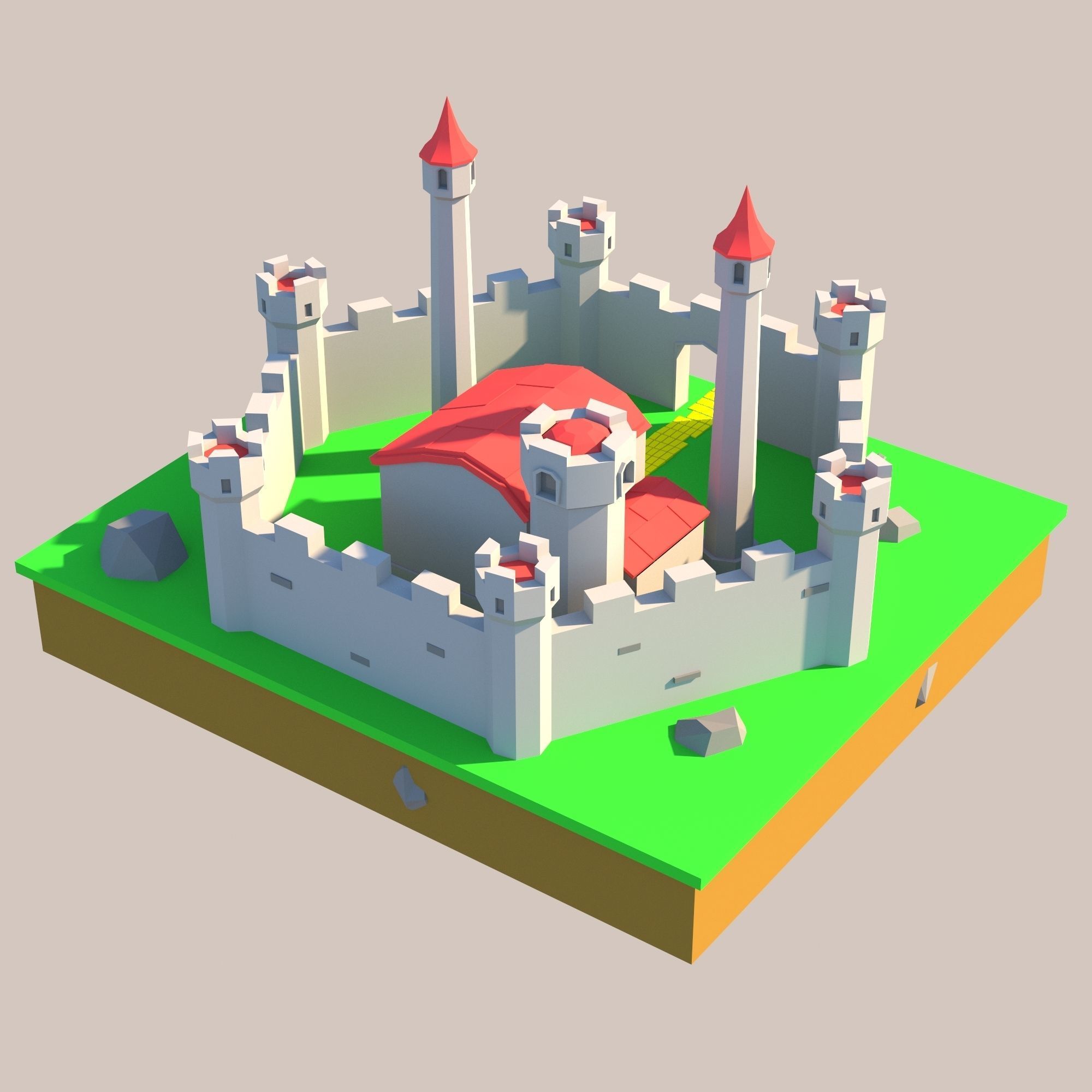 3D model low poly castle VR / AR / low-poly | CGTrader