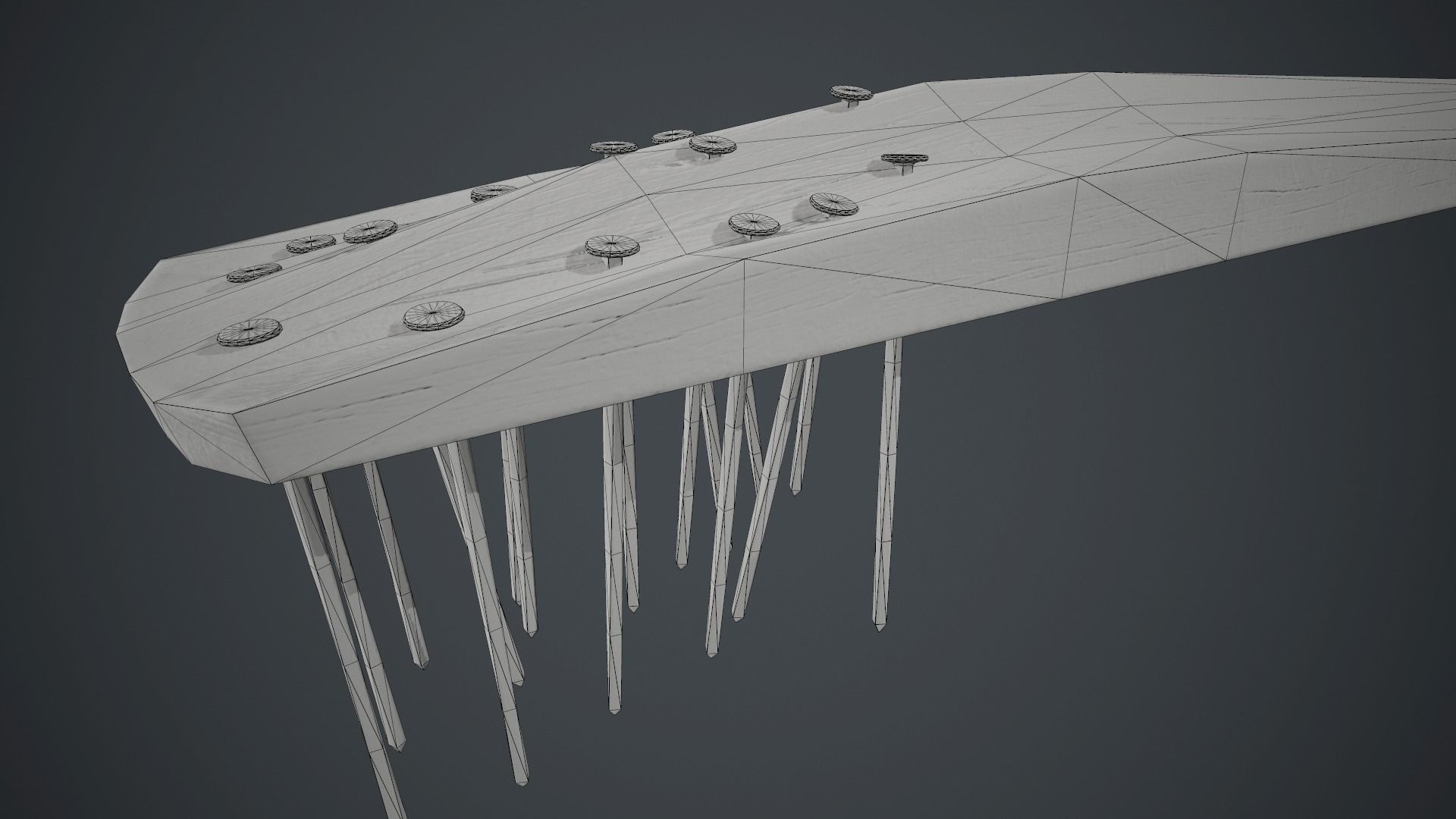 3D model Cricket Bat Weapon With Metal Nails VR / AR / low-poly | CGTrader