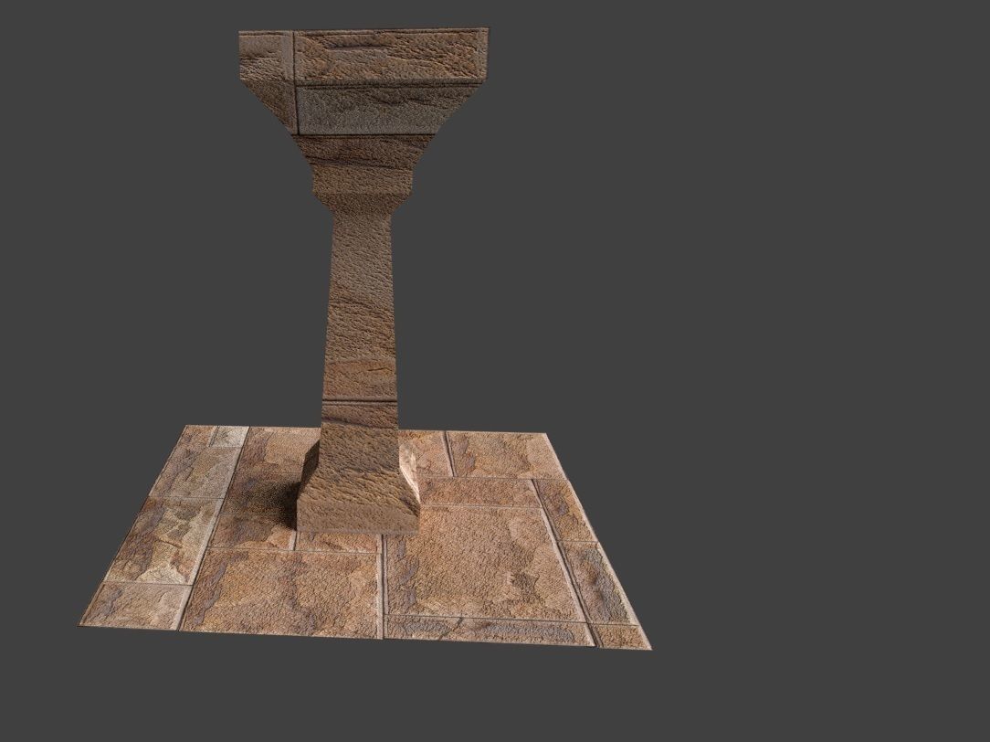 3D model Low Polygon column with high quality textures VR / AR / low ...