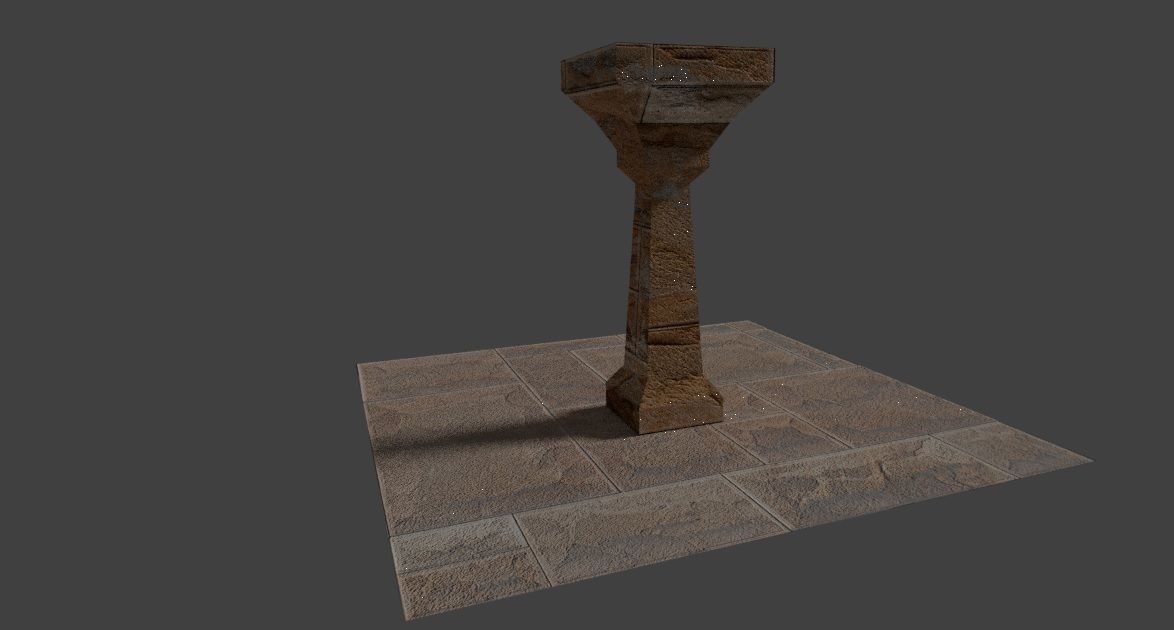 3D model Low Polygon column with high quality textures VR / AR / low ...