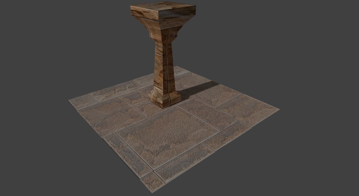 3D model Low Polygon column with high quality textures VR / AR / low ...