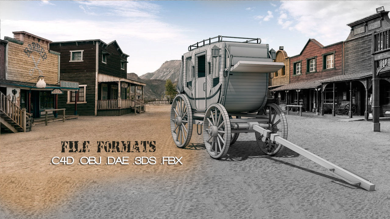 Western Stagecoach 3D model | CGTrader