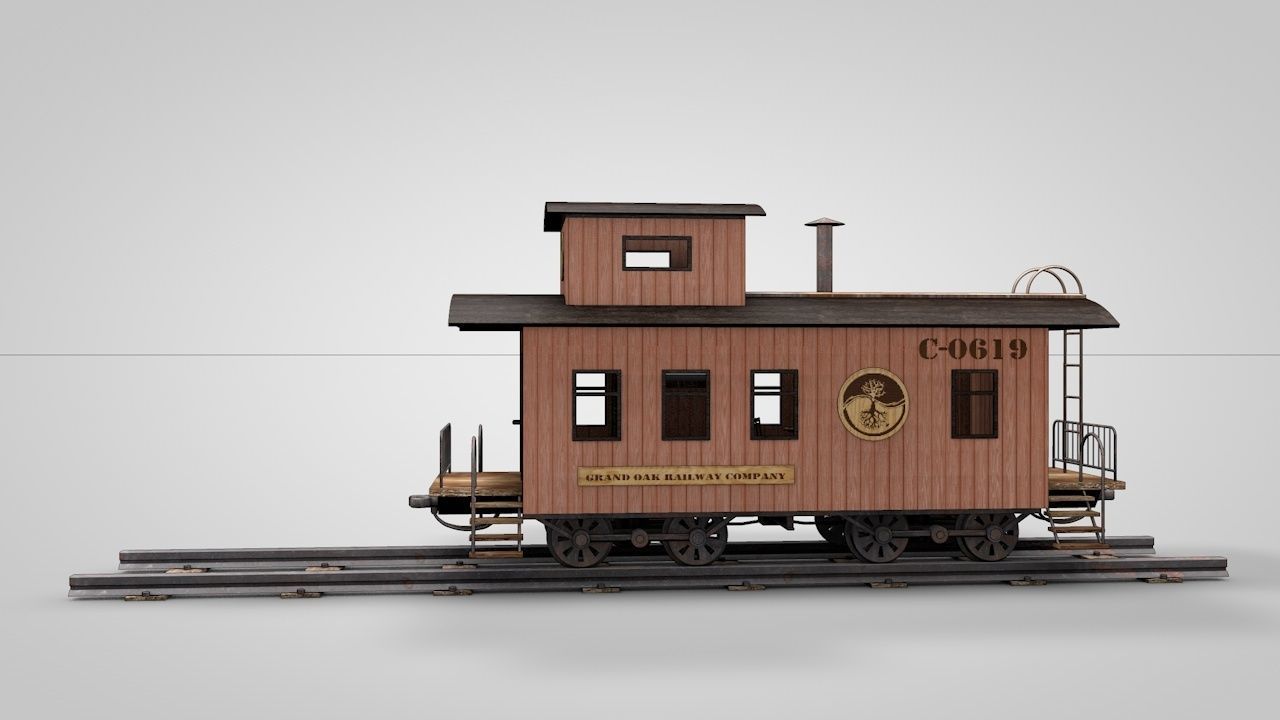 Western Caboose Wagon 3D model | CGTrader