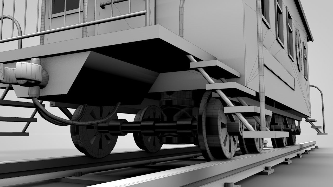 Western Caboose Wagon 3D model | CGTrader